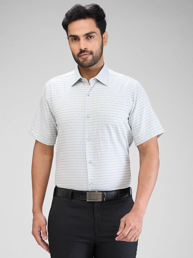 Raymond Blue Checks Contemporary Fit Cotton Formal Shirt – MyRaymond