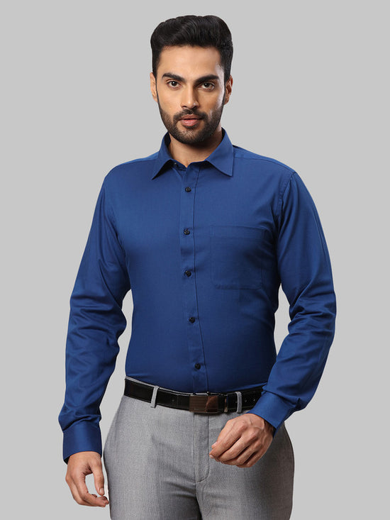 Raymond Blue Structure Slim Fit Cotton Formal Shirt – MyRaymond