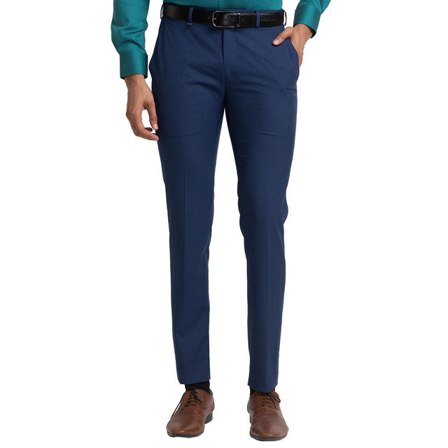 Raymond Blue Structure Italian Fit Polyester Blend Trouser – MyRaymond