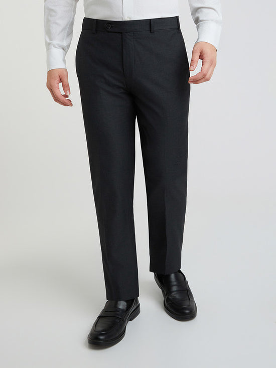 Raymond Men Black Solid Slim Fit Trouser – MyRaymond