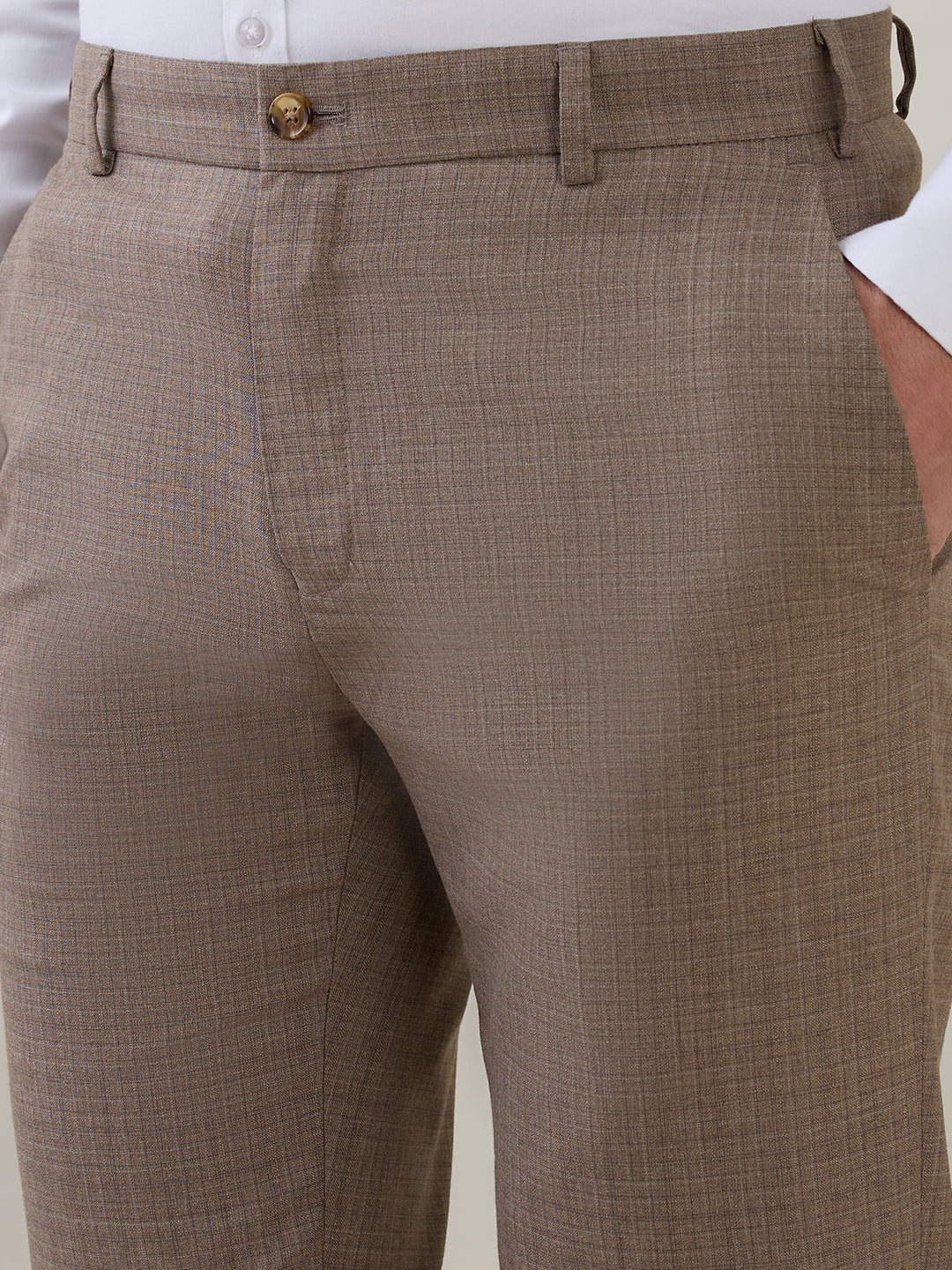 Raymond Men Brown Slim Fit Checks Trouser – MyRaymond