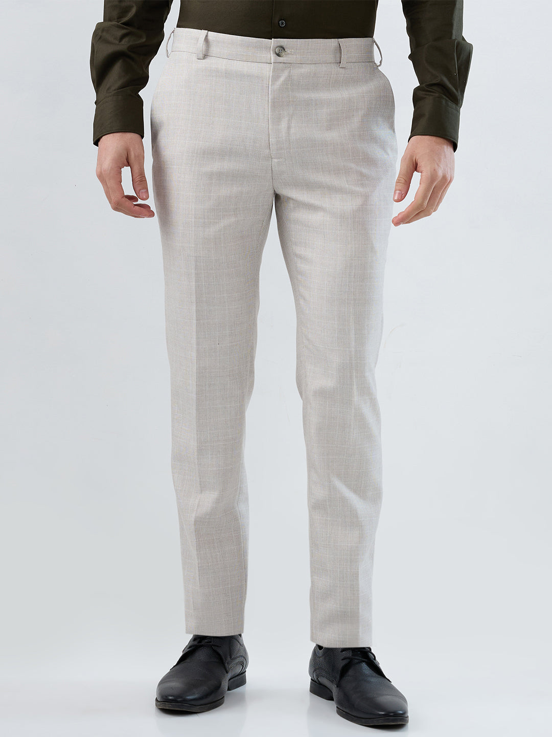 Raymond Men Grey Slim Fit Checks Trouser – MyRaymond
