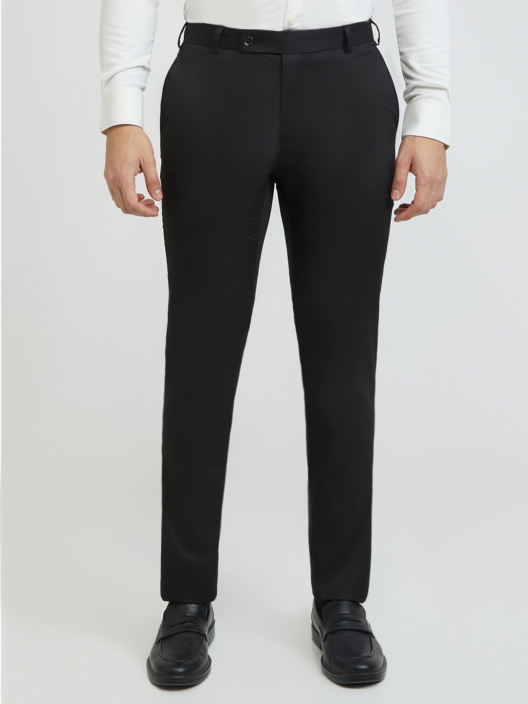 Raymond Men Black Slim Fit Solid Trouser – MyRaymond