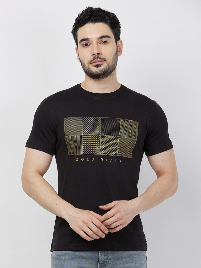 Parx Men Black Graphic Regular Fit Cotton T-Shirt – MyRaymond