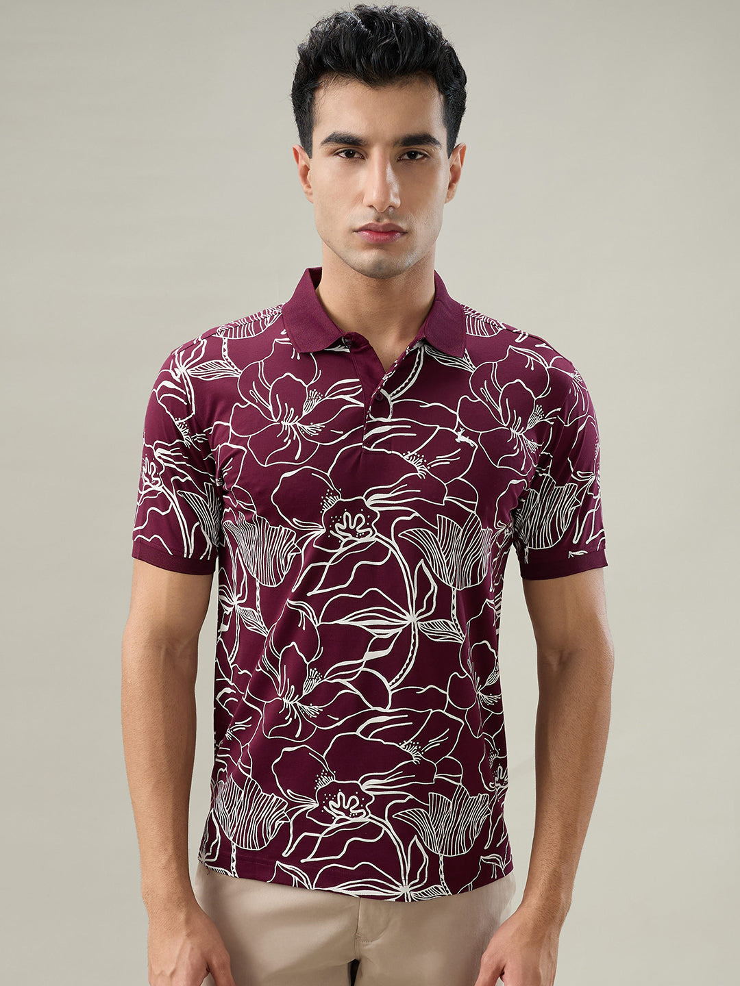 Parx Men Purple Printed Regular Fit Raymond Blend T-Shirt – MyRaymond