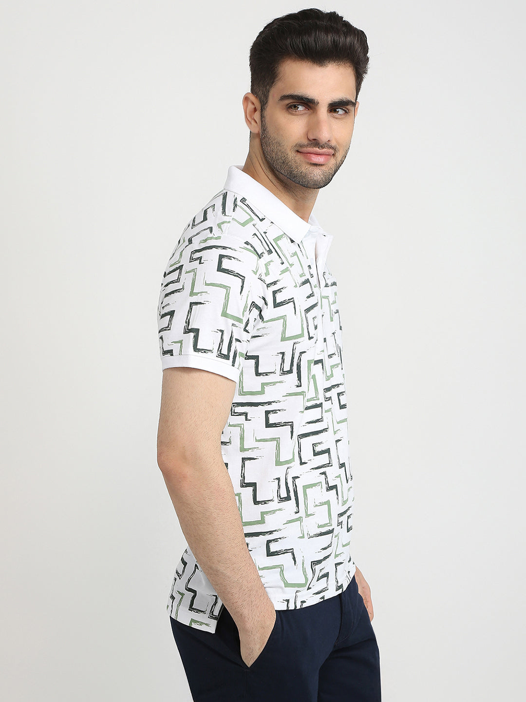 Parx Men White Printed Regular Fit Cotton Blend T-Shirt – MyRaymond