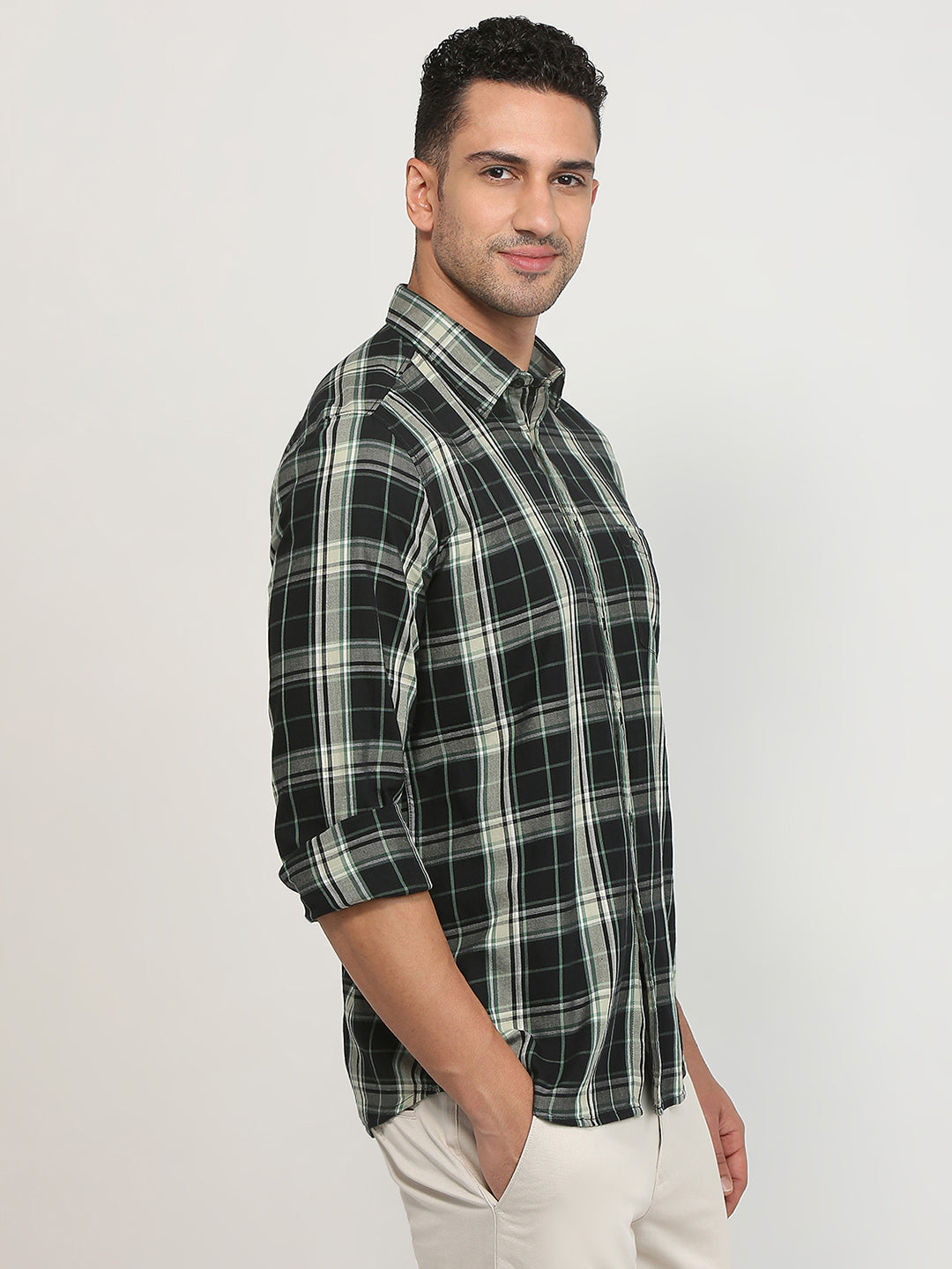 Parx Men Black Checks Slim Fit Cotton Casual Shirt – MyRaymond