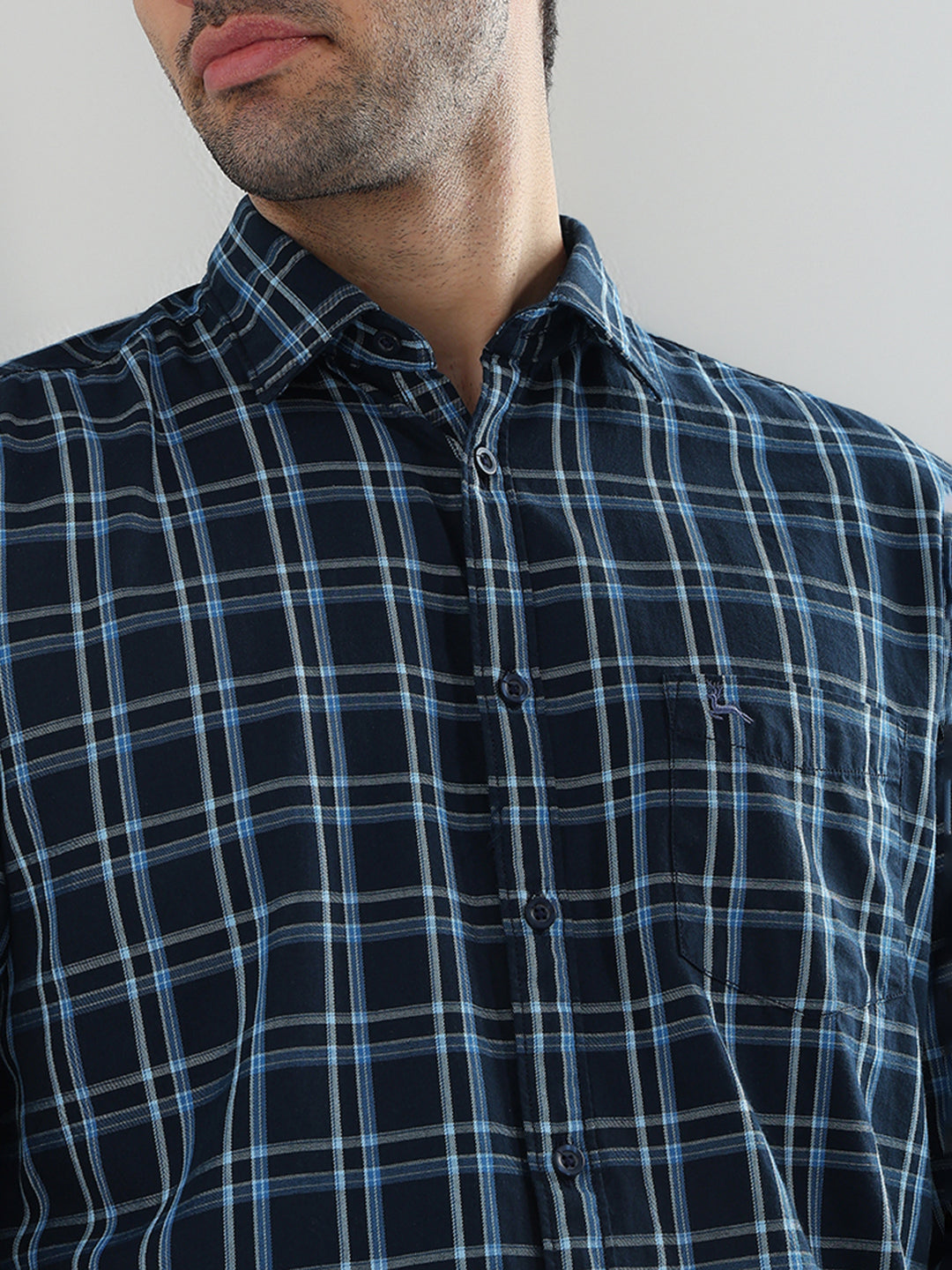 Parx Men Blue Checks Slim Fit Cotton Casual Shirt – MyRaymond