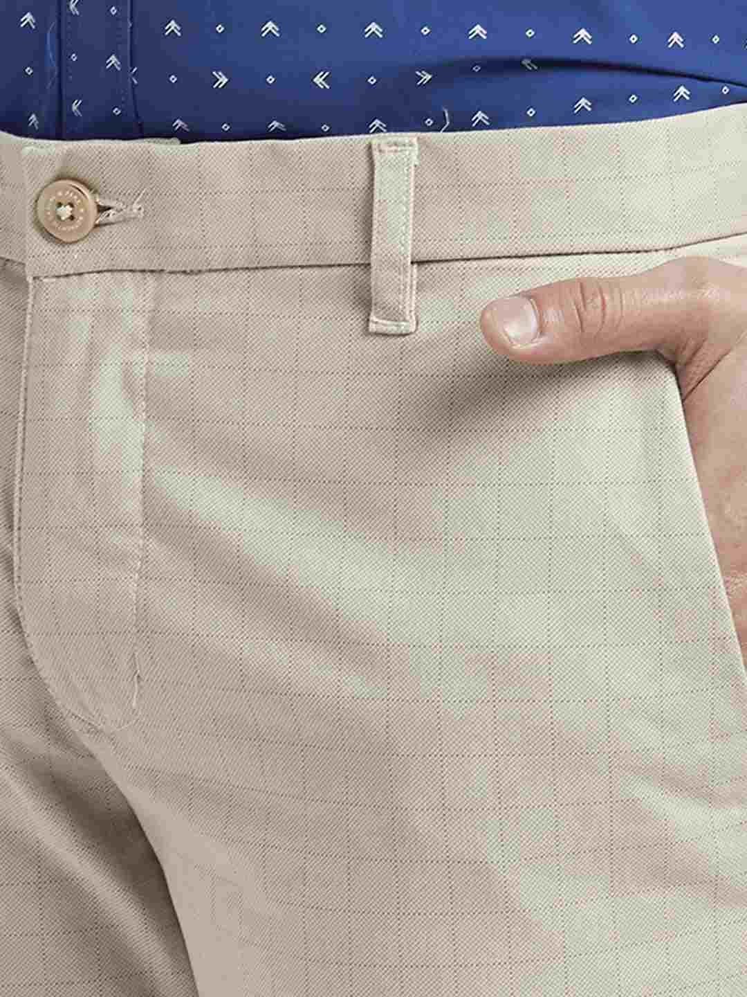 Men Fawn Super Slim Fit Print Cotton Blend Trouser – MyRaymond