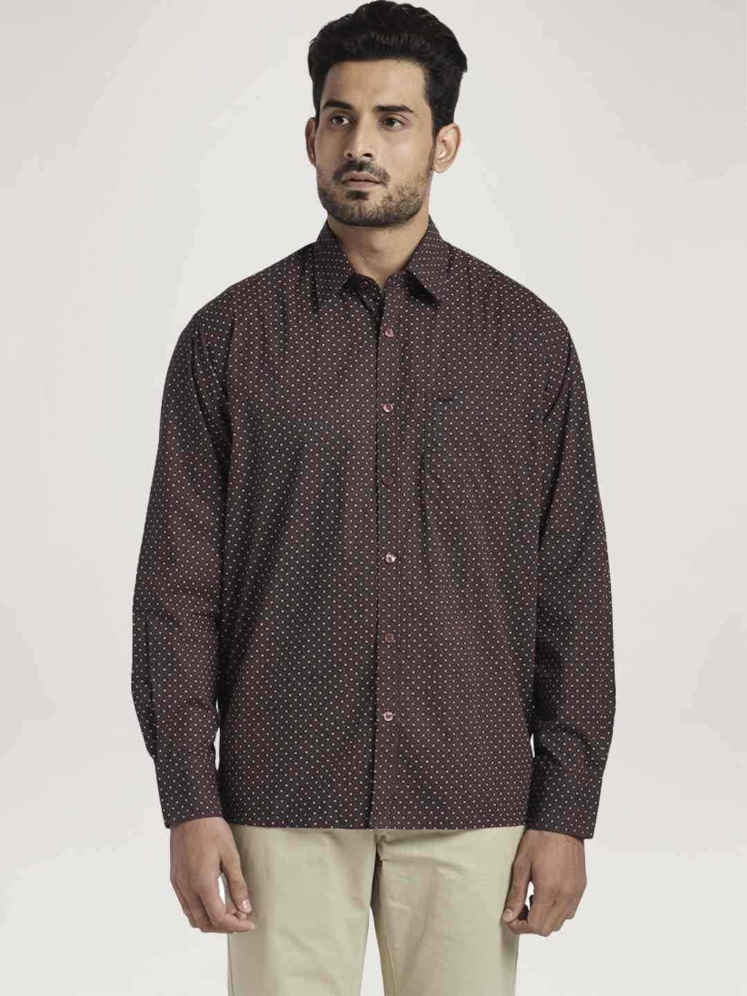 Men Red Classic Fit Print Cotton Full Sleeve Shirts – MyRaymond