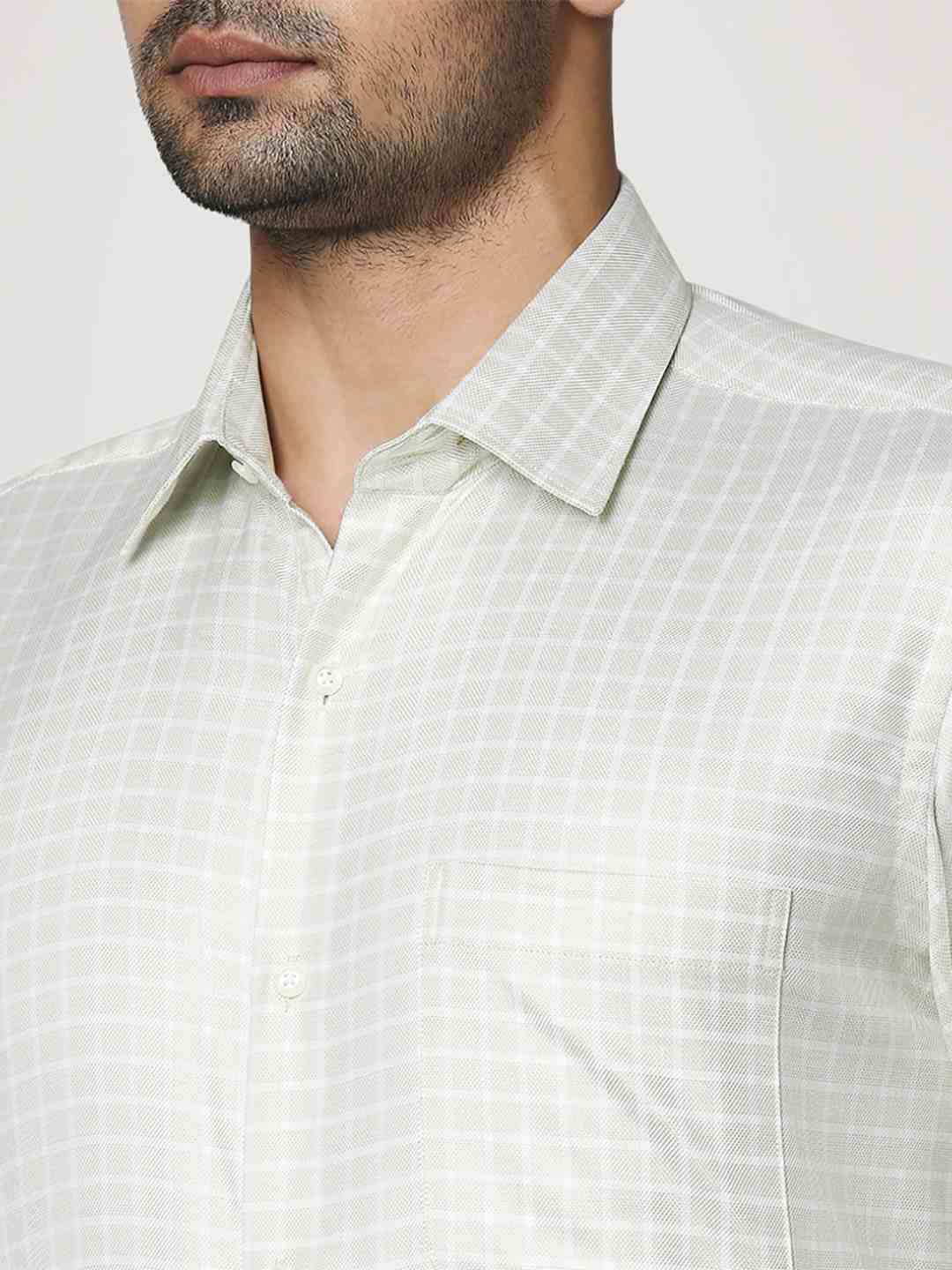 Raymond Men Green Checks Contemporary Fit Cotton Shirts – MyRaymond
