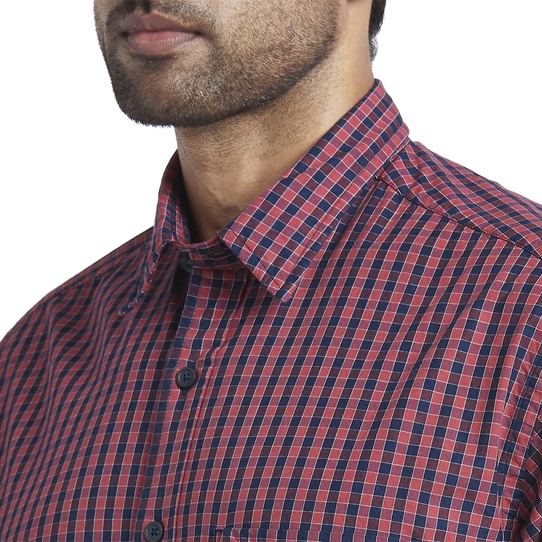 Men Red Classic Fit Checks Cotton Full Sleeve Shirts – MyRaymond