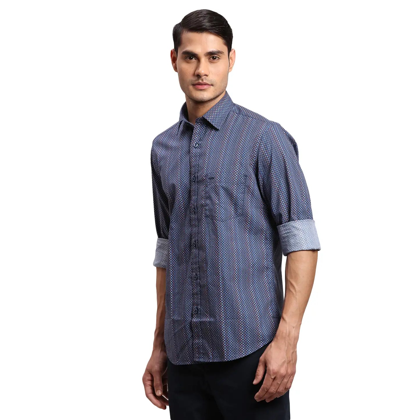 Colorplus Men Navy Regular Fit Printed Casual Shirt – MyRaymond