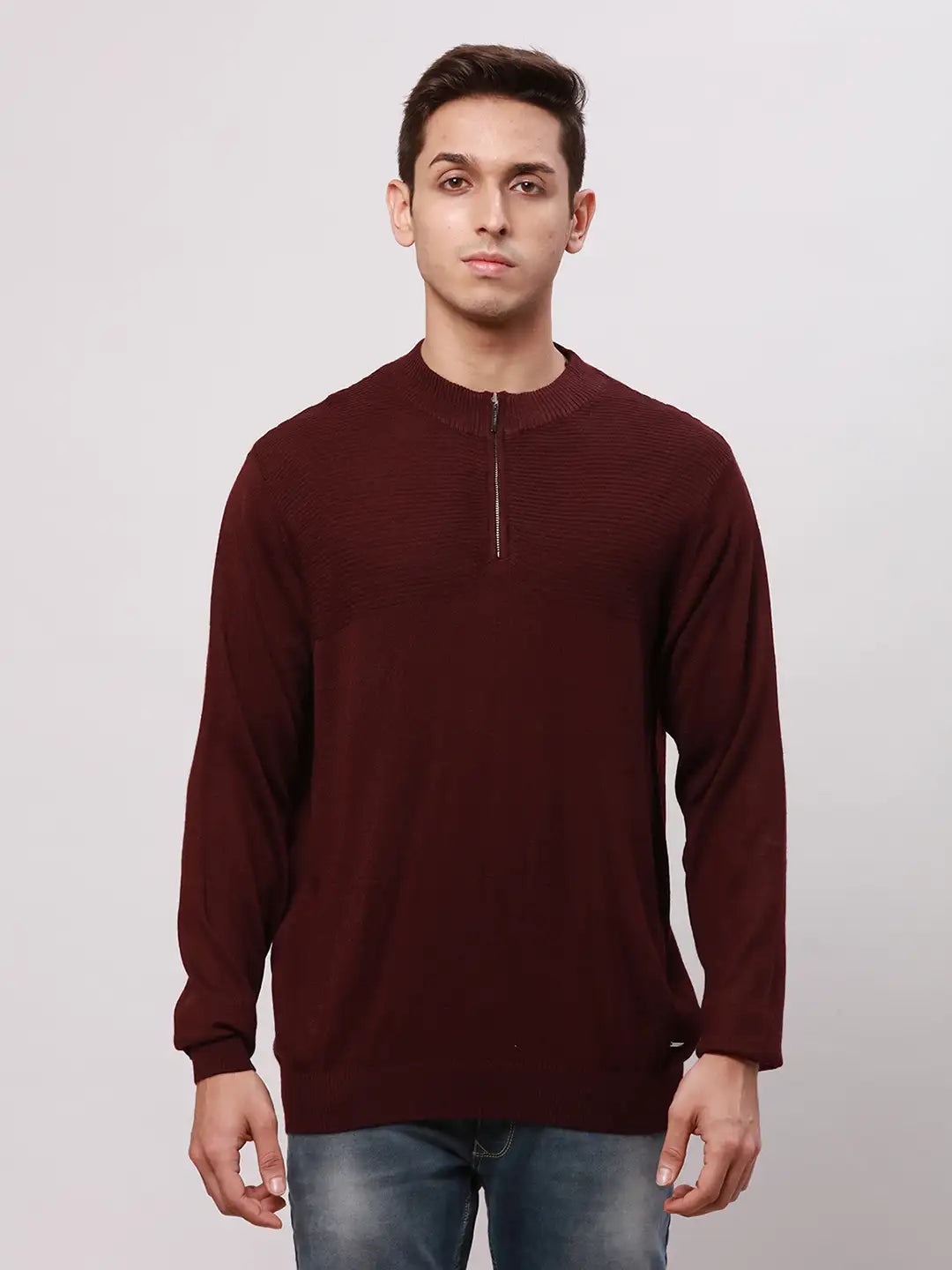Park Avenue Men Red Regular Fit Solid Cotton Pullovers – MyRaymond
