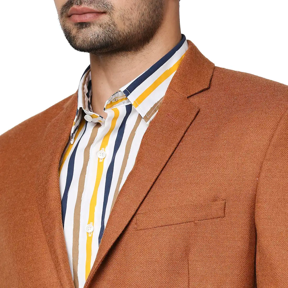 Men Brown Regular Fit Solid Polyester Blend Jackets – MyRaymond