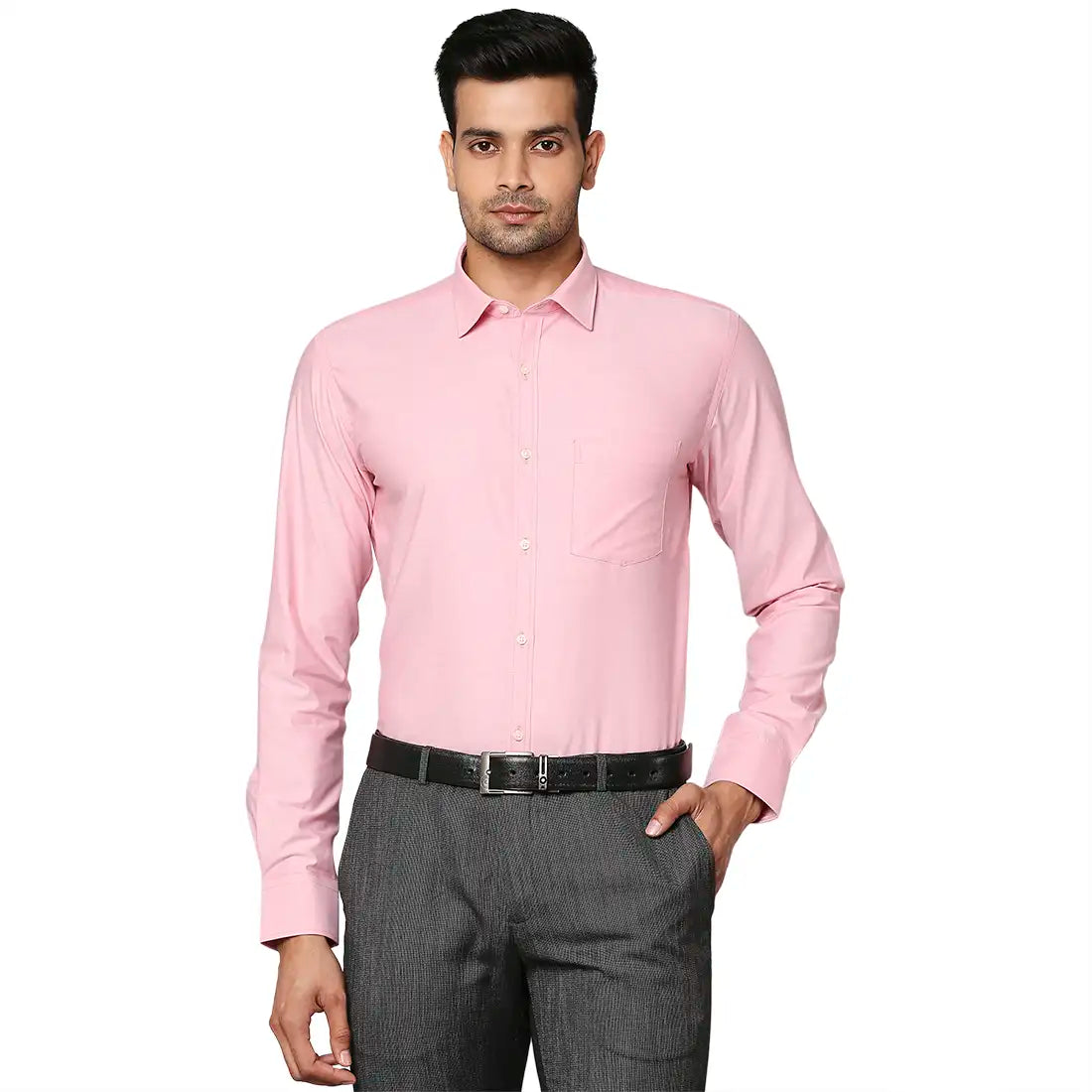 Men Red Slim Fit Solid Cotton Shirts – MyRaymond
