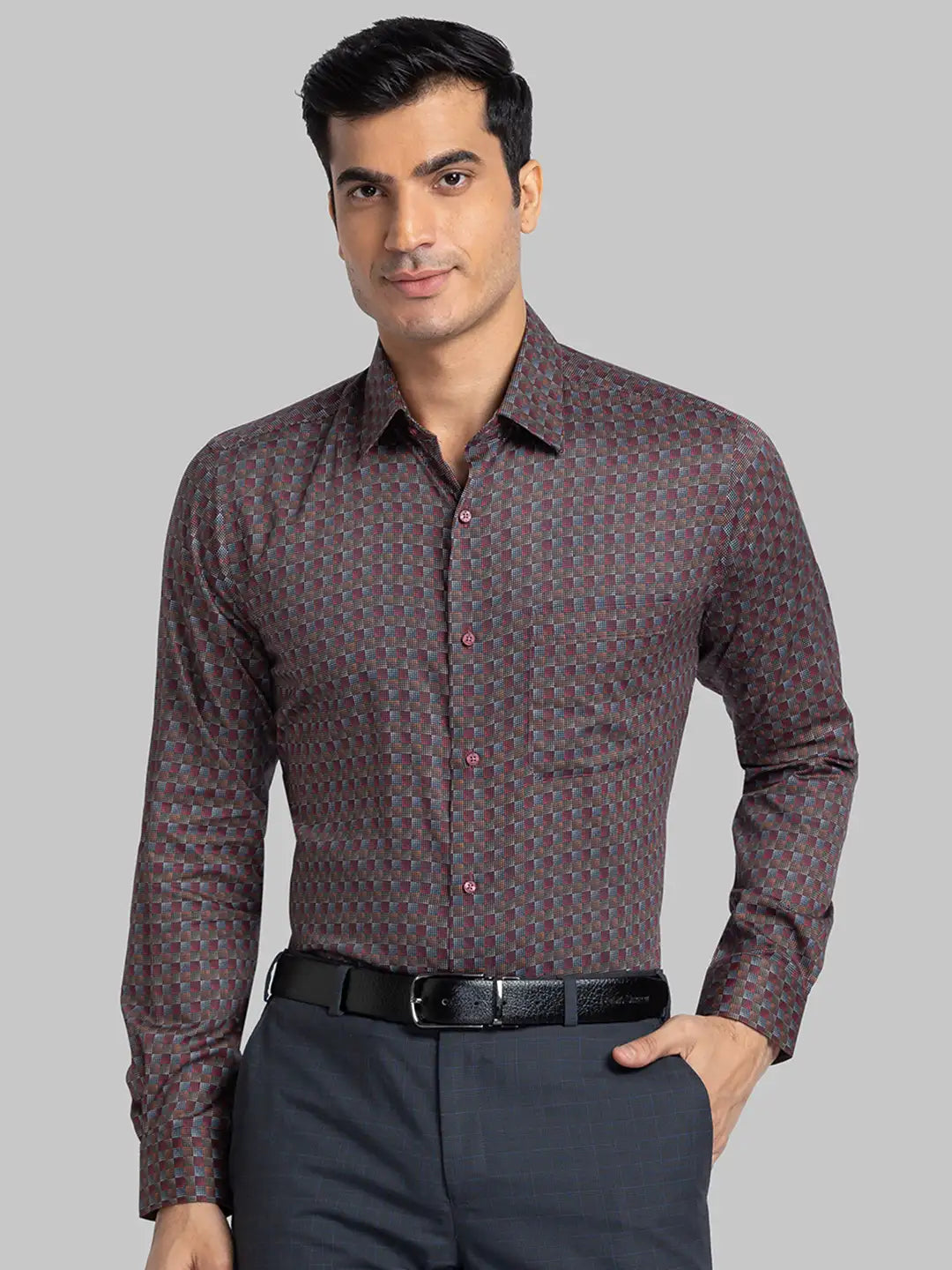Raymond Men Red Print Slim Fit Cotton Shirts – MyRaymond