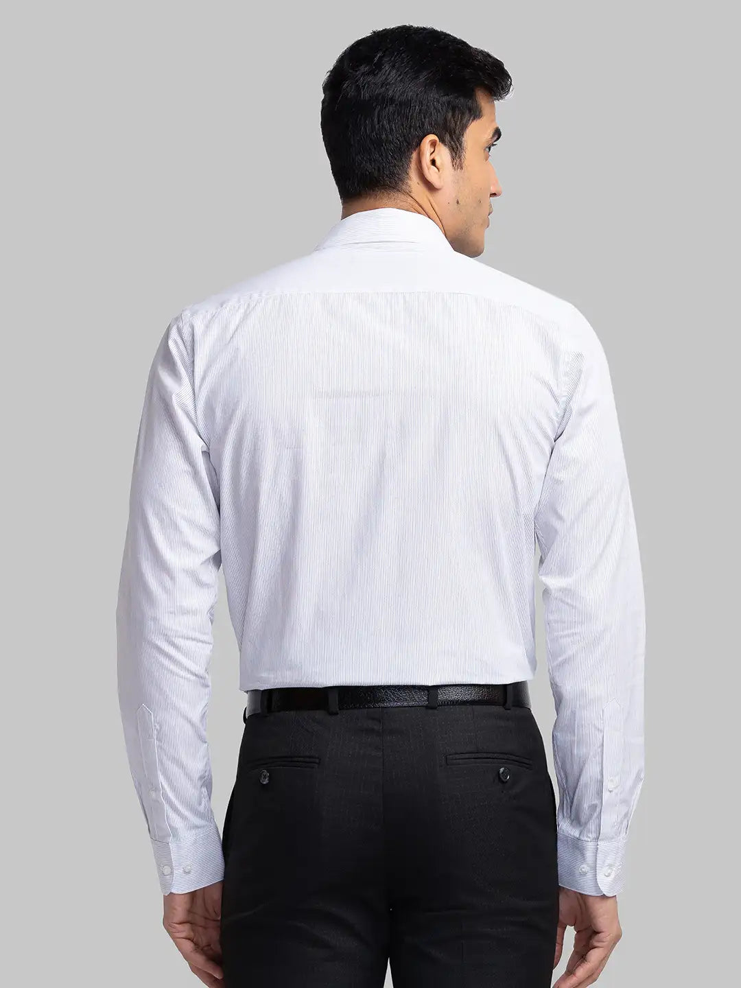 Raymond Men White Striped Slim Fit Cotton Formal Shirt – MyRaymond