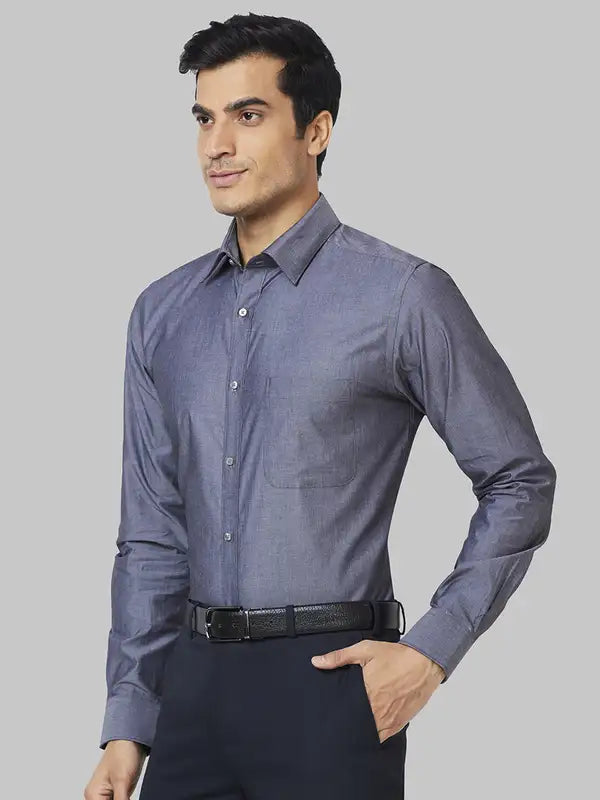 Raymond Men Grey Slim Fit Solid Formal Shirt – MyRaymond