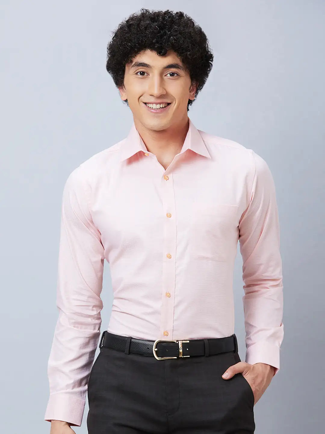 Raymond Men Orange Structure Slim Fit Cotton Shirts – MyRaymond