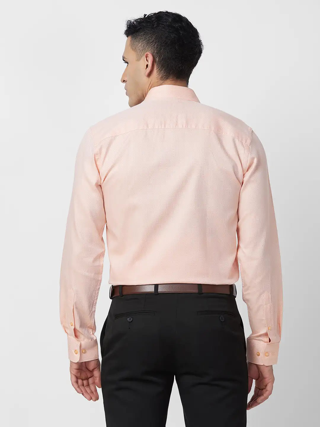 Raymond Men Orange Regular Fit Structure Formal Shirt – MyRaymond