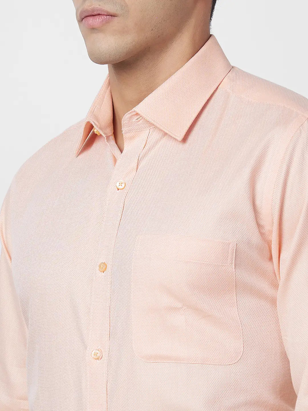 Raymond Men Orange Regular Fit Structure Formal Shirt – MyRaymond