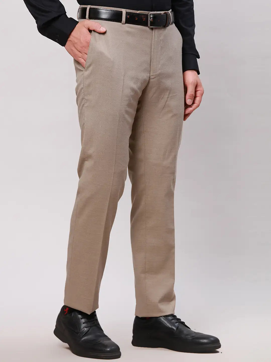 Raymond Men Fawn Slim Fit Solid Polyester Trousers – MyRaymond