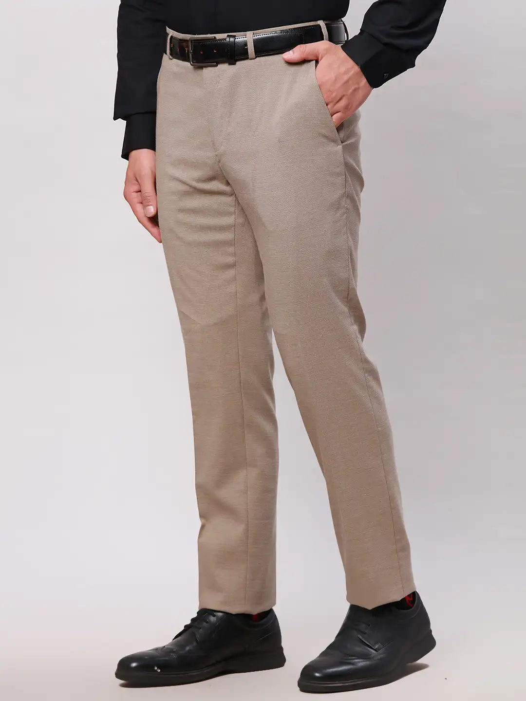 Raymond Men Fawn Slim Fit Solid Polyester Trousers – MyRaymond
