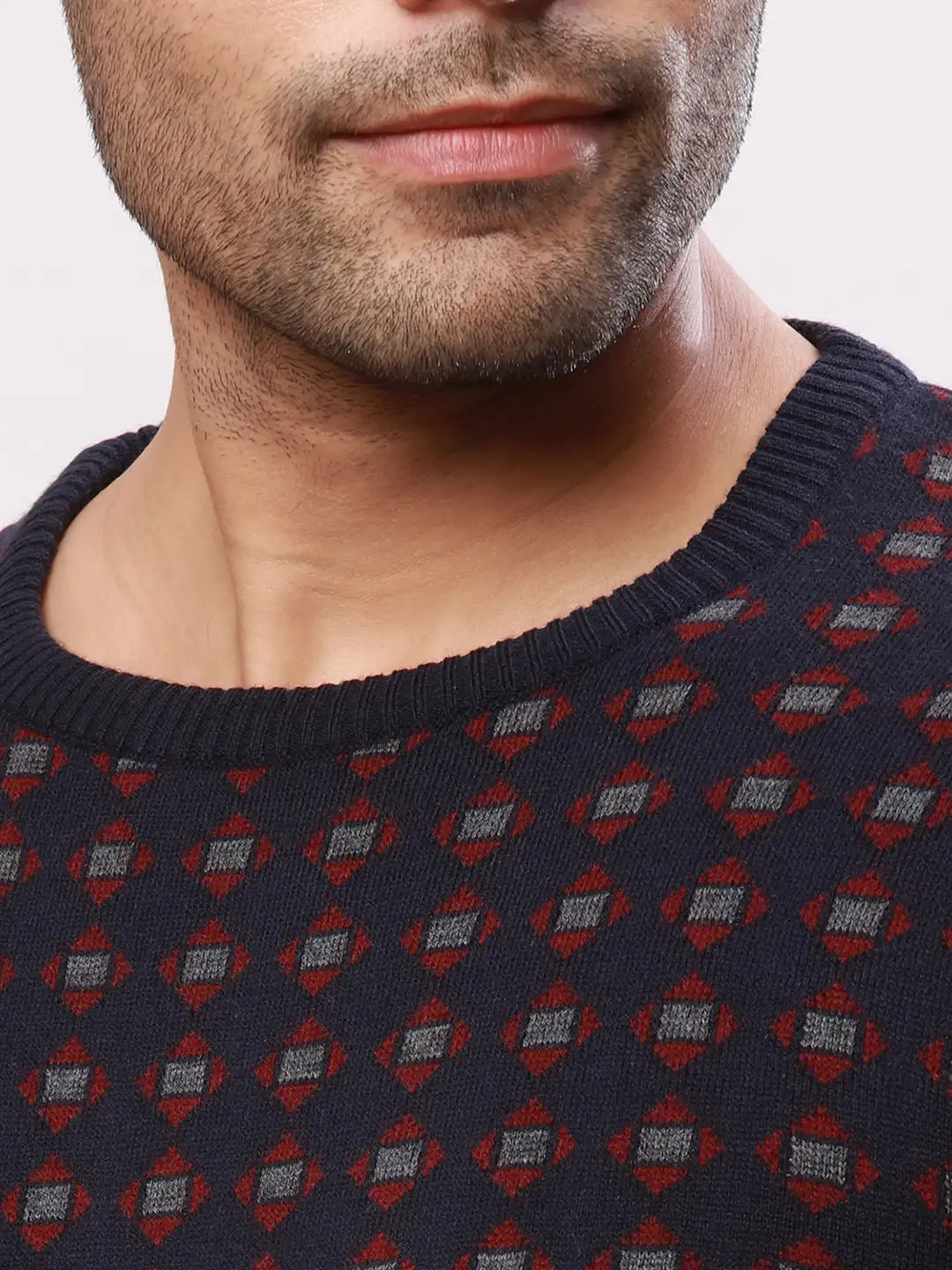 Raymond Men Blue Jacquard Acrylic Blend Sweaters – MyRaymond