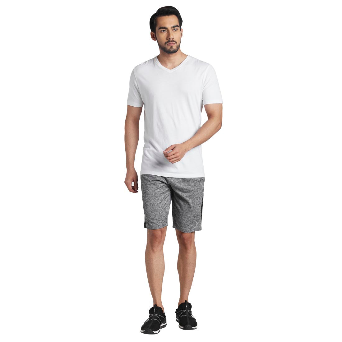 Men Grey Regular Fit Solid Polyester Shorts – MyRaymond
