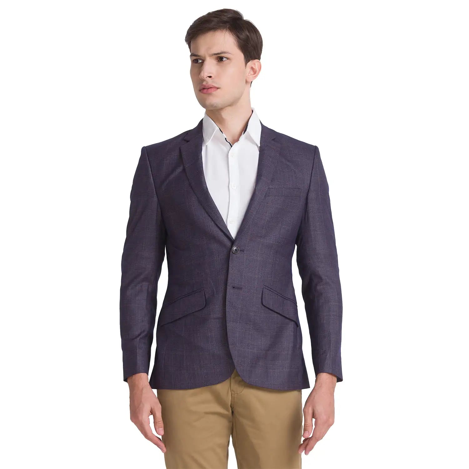 Men Brown Urban Fit Yarn Dyed Rayon Blend Jackets – MyRaymond