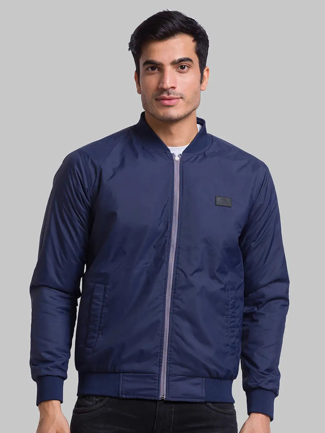 Men Blue Solid Polyester Full Sleeve Jackets – MyRaymond