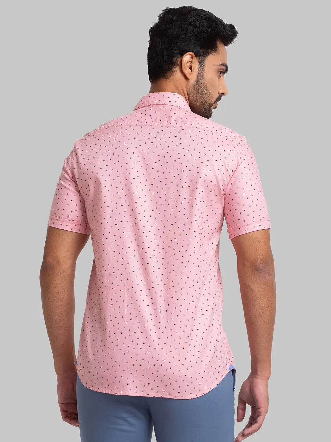 Men Red Slim Fit Print Cotton Half Sleeve Shirts – MyRaymond