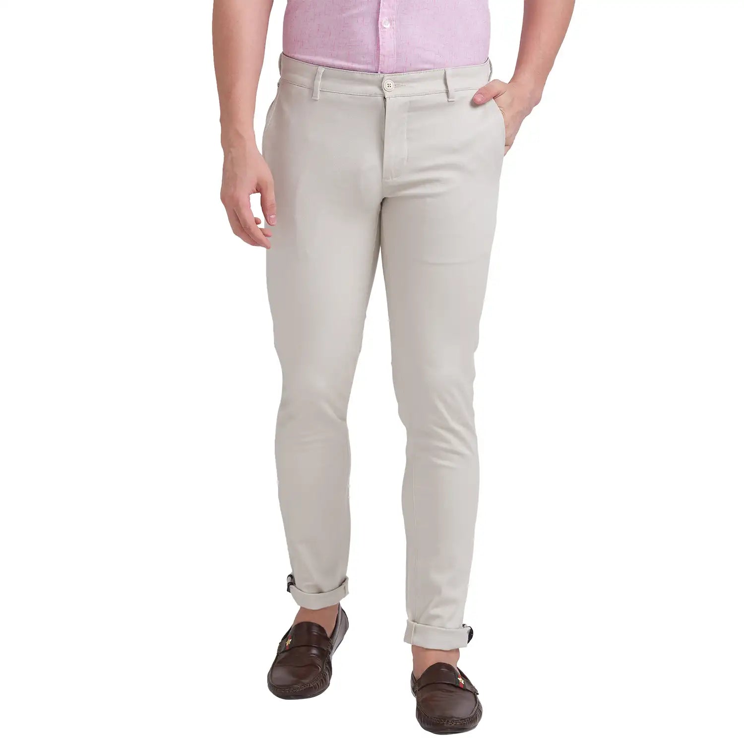 Men Fawn Lrt Fit Solid Cotton Blend Trouser – MyRaymond