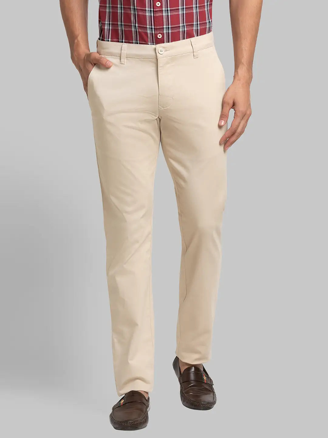 Men Fawn Lrt Fit Solid Cotton Blend Trouser – MyRaymond