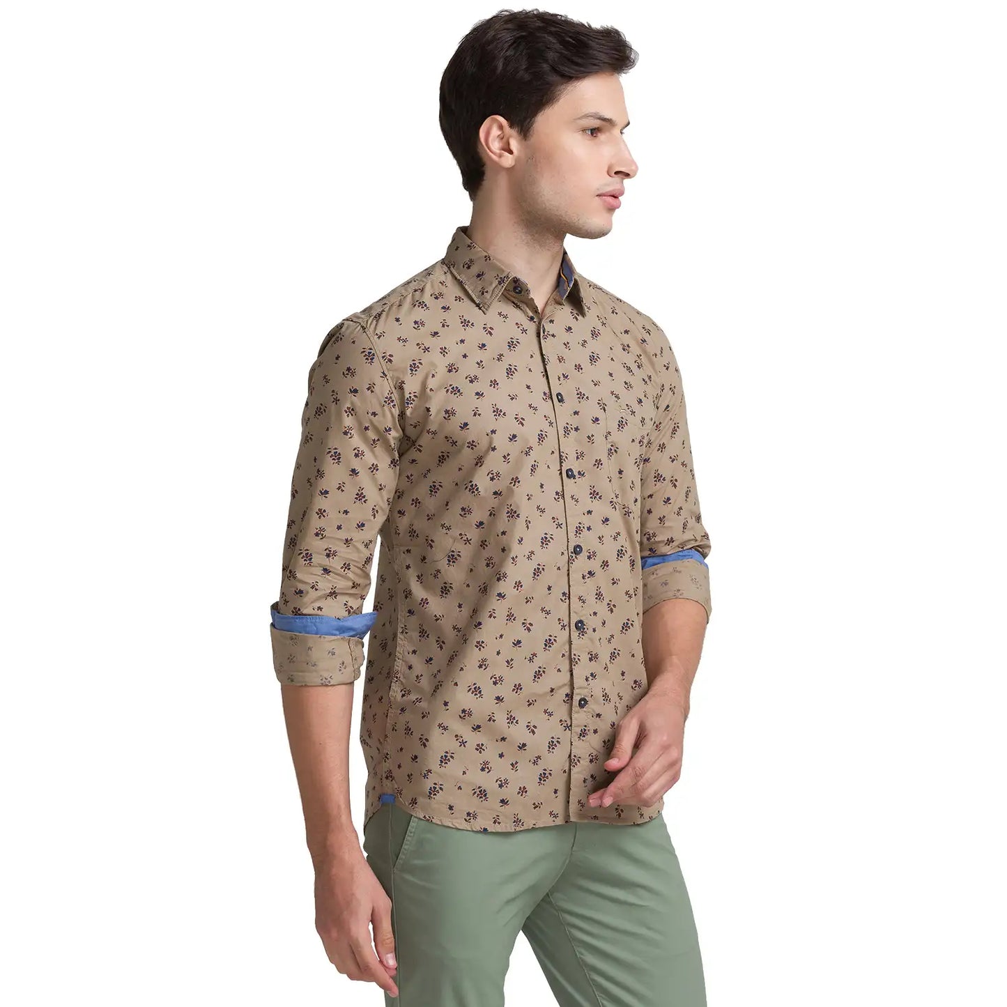 Men Fawn Slim Fit Print Cotton Full Sleeve Shirts – MyRaymond