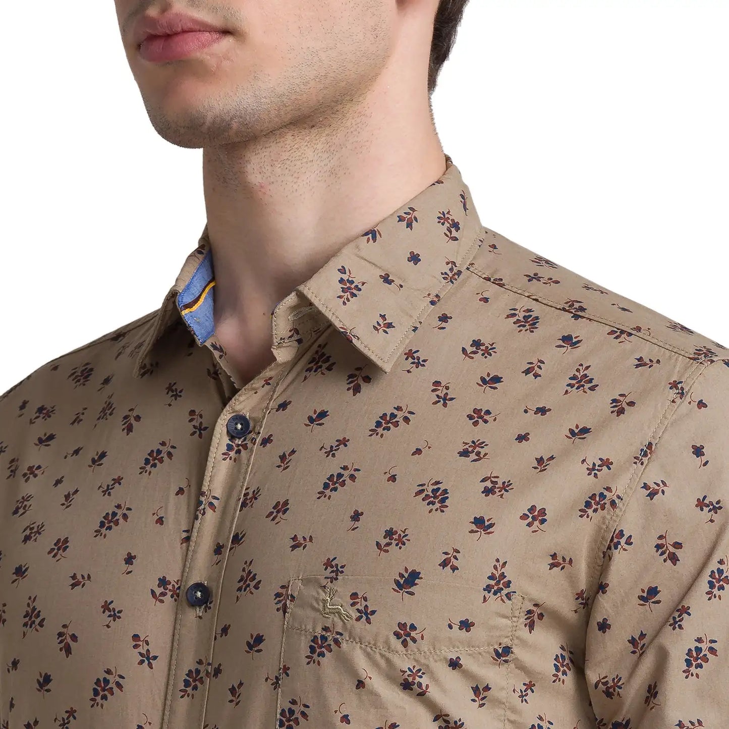 Men Fawn Slim Fit Print Cotton Full Sleeve Shirts – MyRaymond